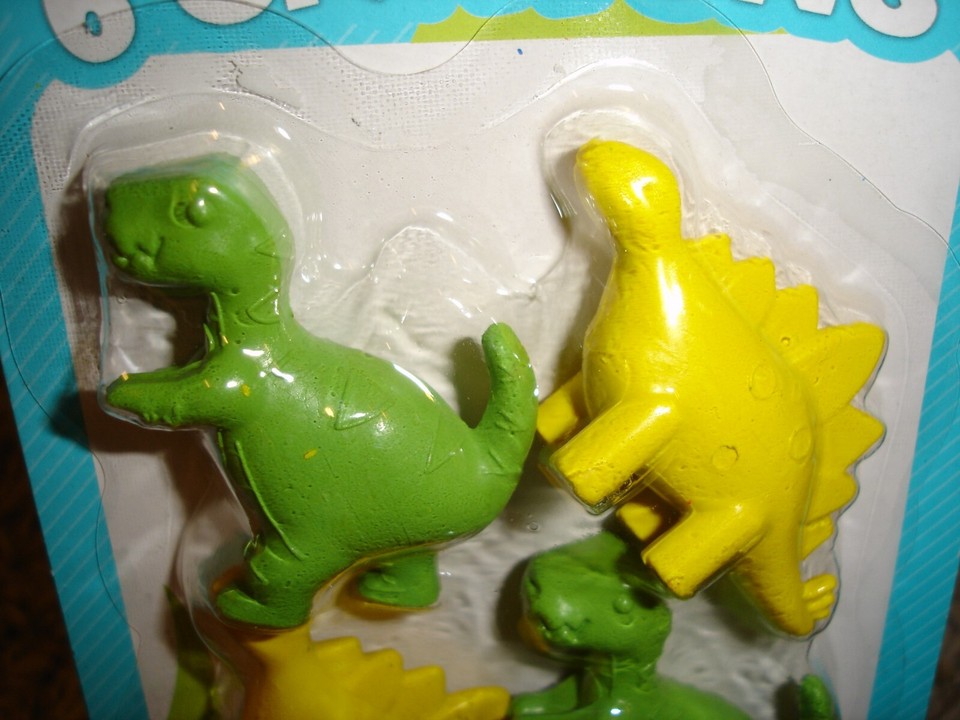 NEW set of 6 dinosaur crayons Party Favors Dino stegosaurus, t-rex ...