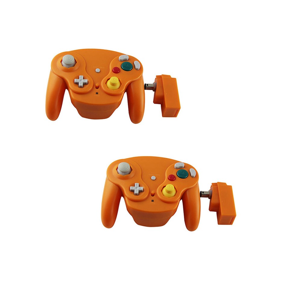 New Wii - ORANGE Wireless Wave Controller Pad x2 (Hexir) Gamecube ...