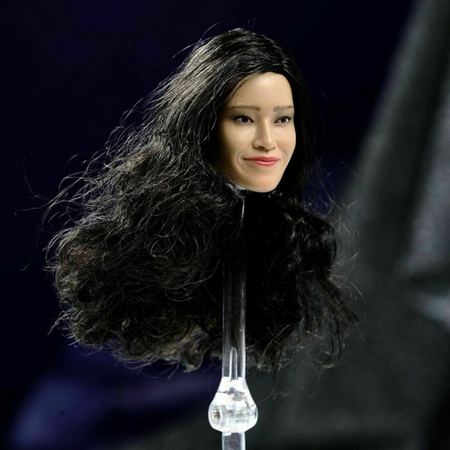 1:6 Female Head Sculpt Black Curly Hair Asian Girl Fit 12" Action ...