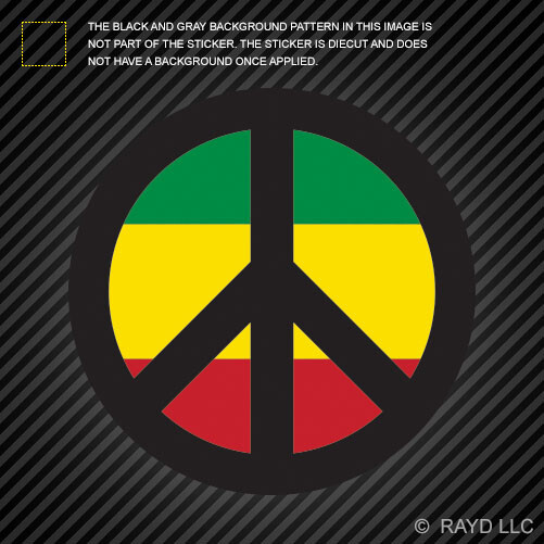 Rasta Colored Peace Sign Tattoos