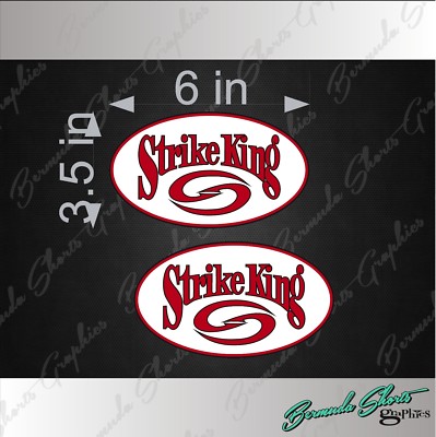 STRIKE KING Fishing OVAL Logo / PAIR / 6" Vehicle Vinyl Lures Decal ...