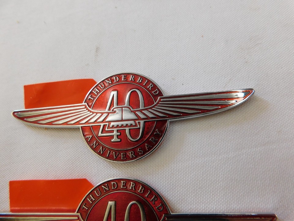 NOS 1995 Ford Thunderbird 40th Anniversary Edition Emblems Ornaments ...