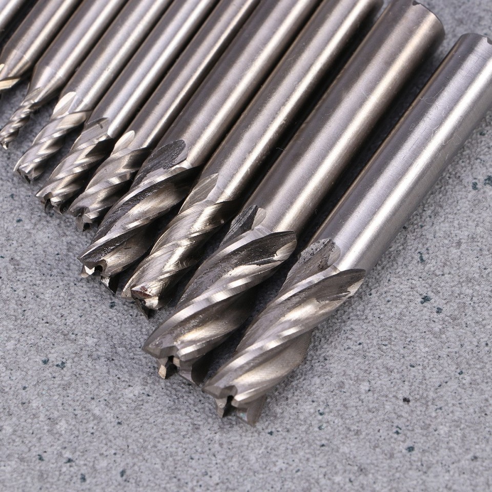 10 PCS Steel Handle Face Milling Disc Straight Flute End Cutters Tools ...