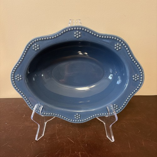 Food Network Fontinella Denim Blue 11" Oval Vegetable Bowl Stoneware | eBay