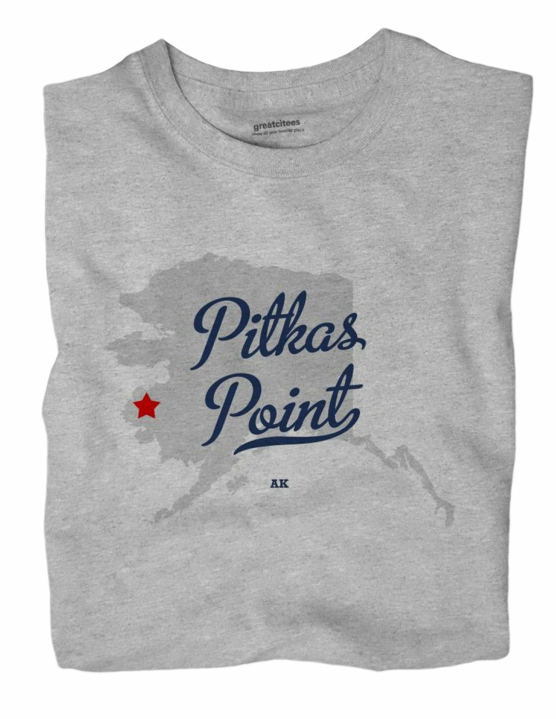 Pitkas Point Alaska AK T-Shirt MAP | eBay