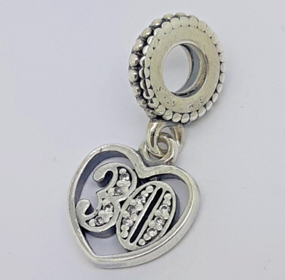 Pandora 791287CZ 30th Birthday Celebration Dangle Charm CZ’s 925 ...