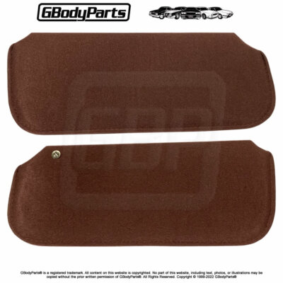 78-88 GBody Non Illuminated Sun Visors Foam Back Material - Pair ...