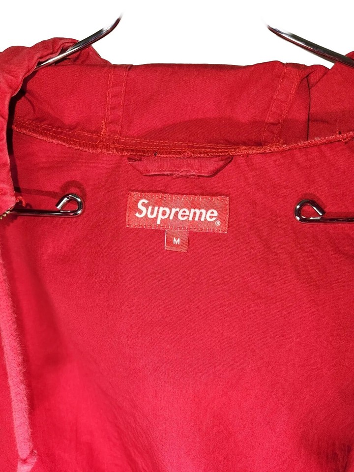 Supreme cotton hooded Raglan jacket Mens Medium Red Water Resistant ...