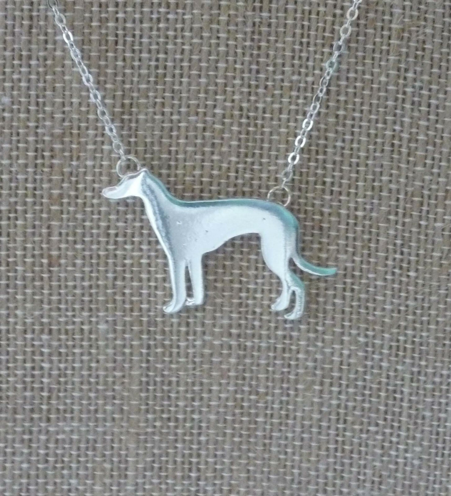 Silver Plated Pendant Necklace with Standing Greyhound or Whippet | eBay