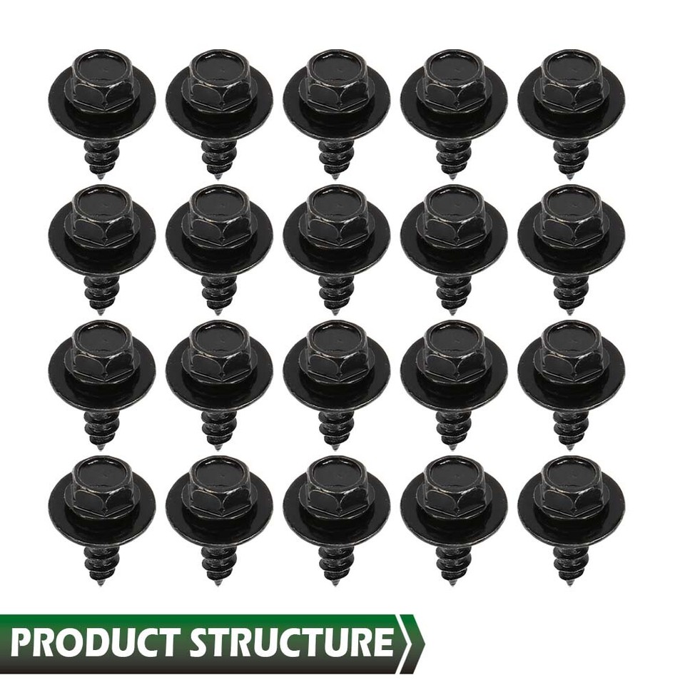 Fit For Toyota Firewall & Splash Shield Screws M6.3 x 20mm Long- 10mm ...