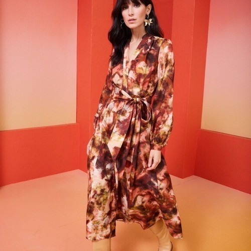 Marie Oliver Lillian Midi Shirt Dress in Vineyard Print Size 2 retail ...