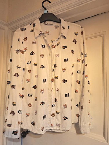 TU Dog Print Long Sleeve Blouse Ladies Size 8/10 | eBay UK