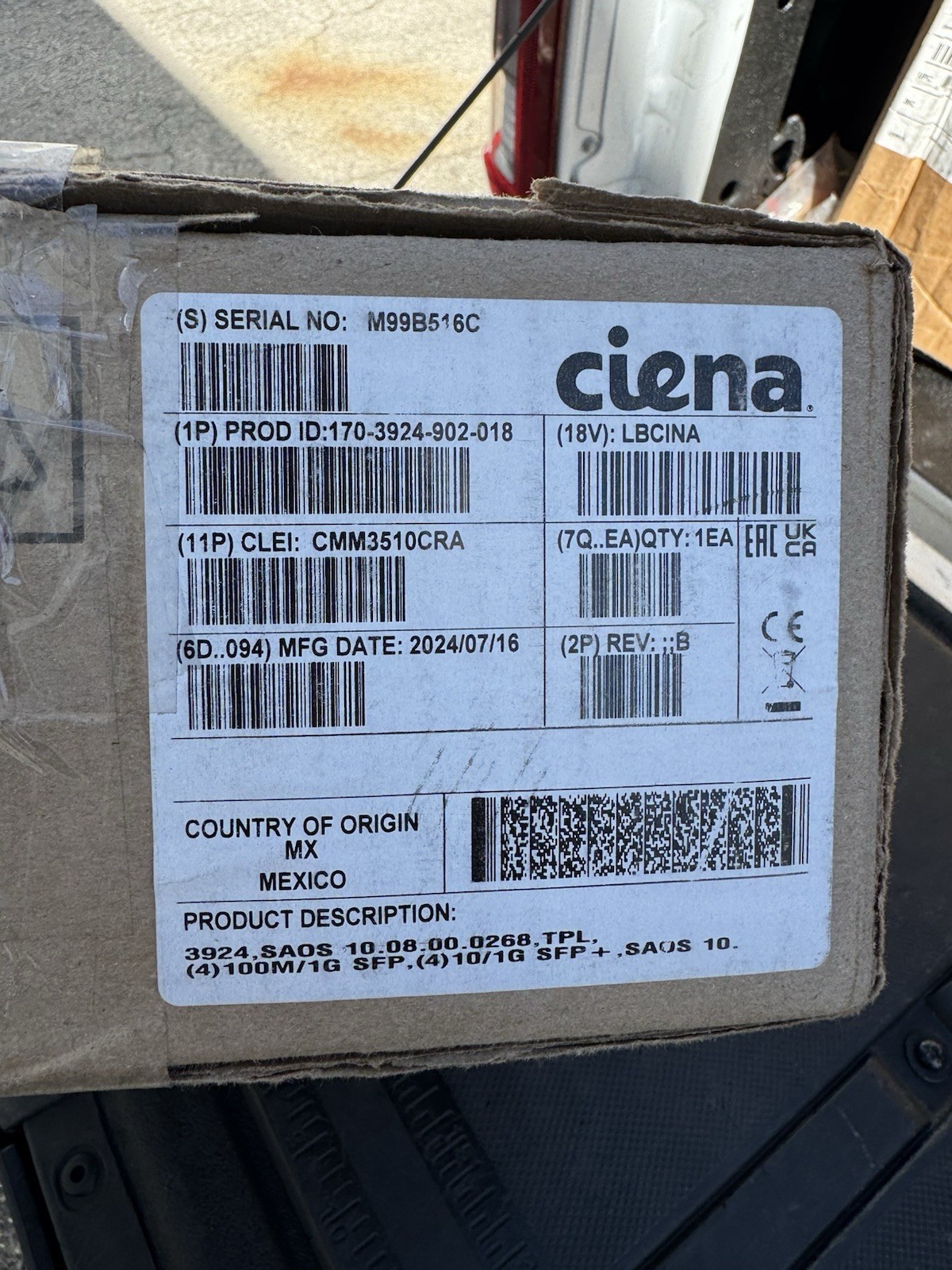 Ciena 3924 4x100M/1GbE 4x1GbE/10GbE SFP+ Platform - 170-3924-902 | eBay