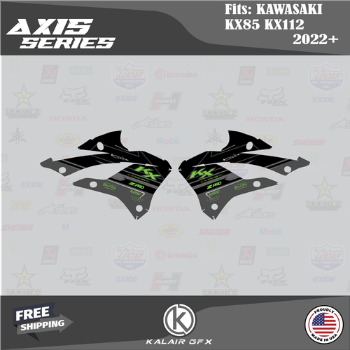 Graphics Kit for KAWASAKI KX85 KX112 2022 2023 2024 AXIS-Green Shift | eBay