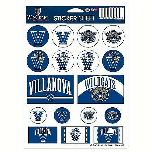Villanova Wildcats NCAA Vinyl Die-Cut Sticker Set / Decal Sheet *Free ...