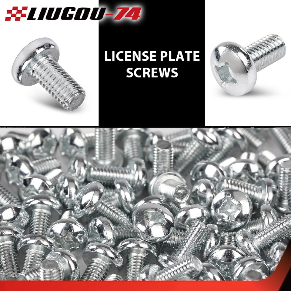 100 License Plate Screws for Mercedes Benz / Audi / Japanese | 6mm x ...