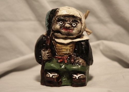 Ceramic Japanese Samurai Warrior Monk Statue Bell Figurine Character | eBay