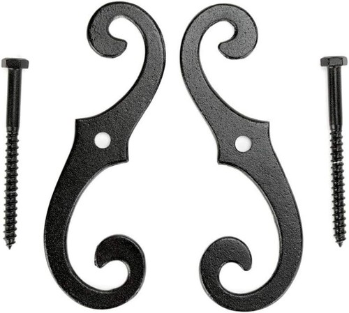 Black Shutter Dogs- S Shaped Cast Aluminum with mounting hardware ...