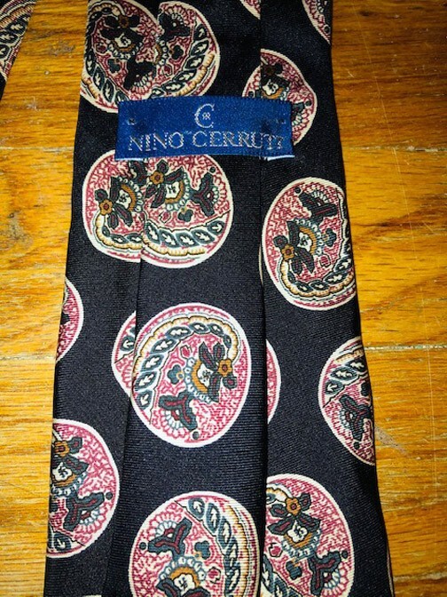 Nino Cerruti Silk Mens Novelty Neck Tie Necktie Black Paisley Circles ...