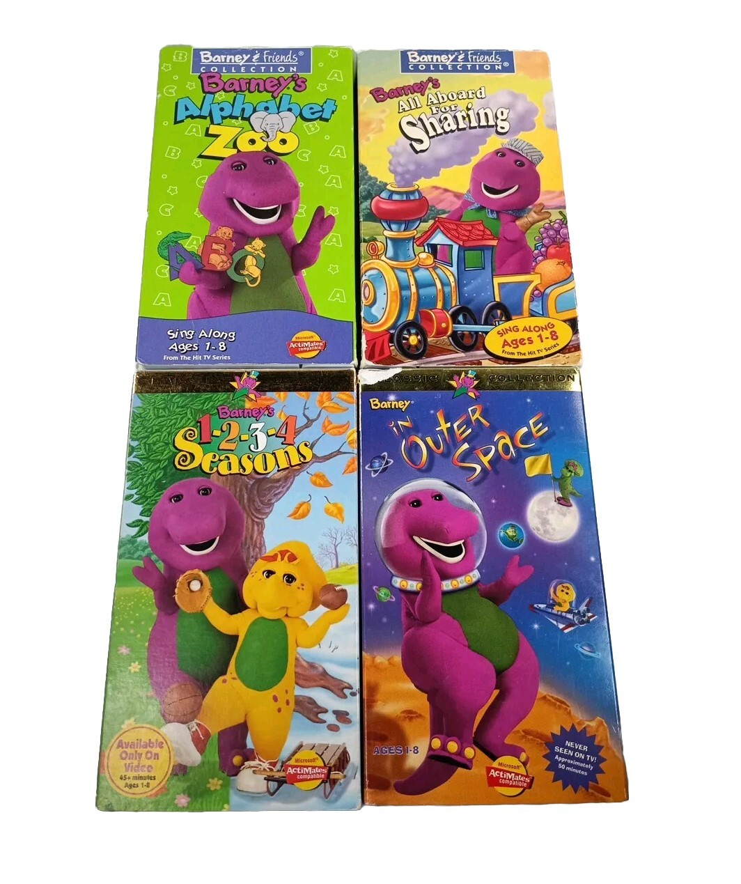 Barney & Friends VHS Lot of 4 Alphabet Zoo, Outer Space, Seasons, All ...