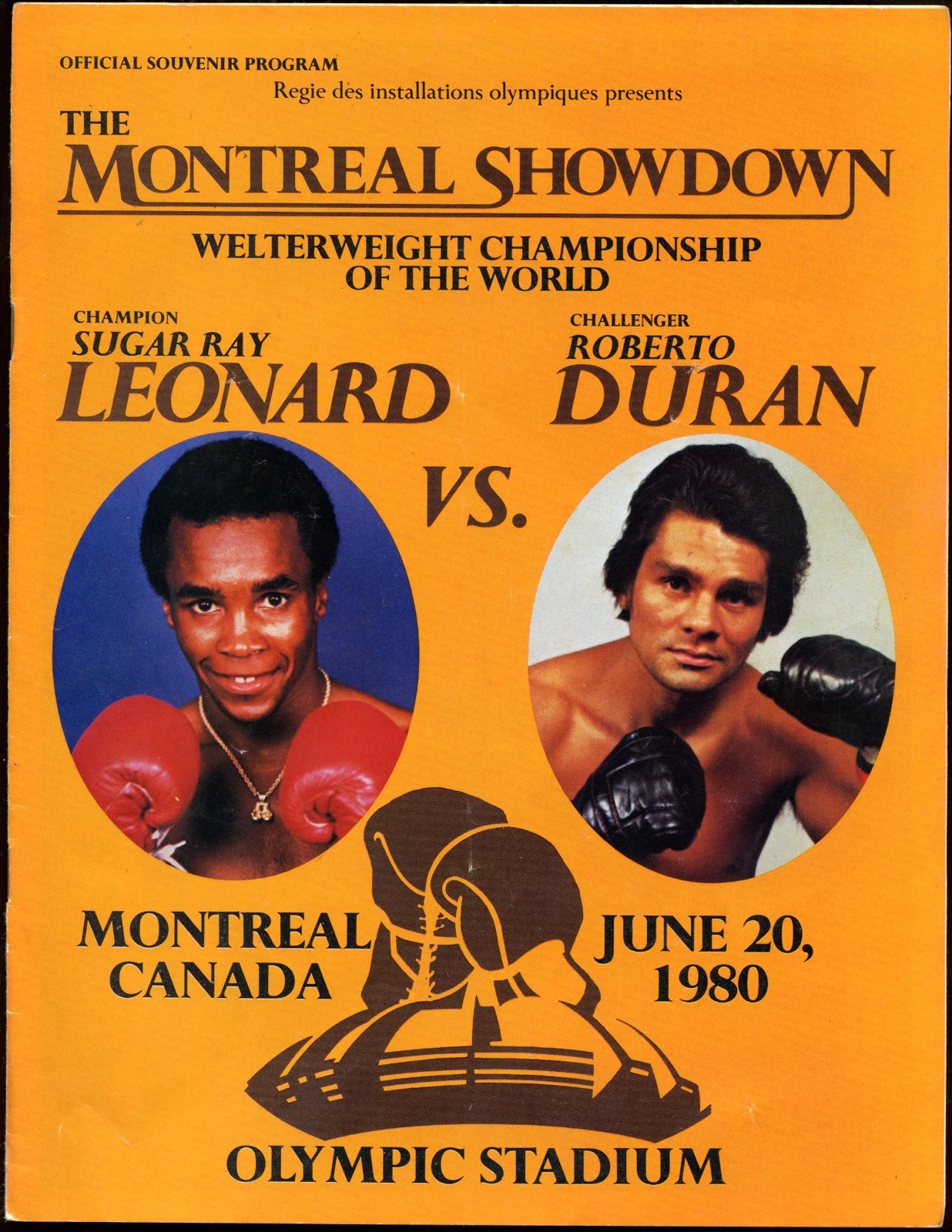 June 20 1980 Championship Boxing Program Sugar Ray Leonard vs Roberto ...