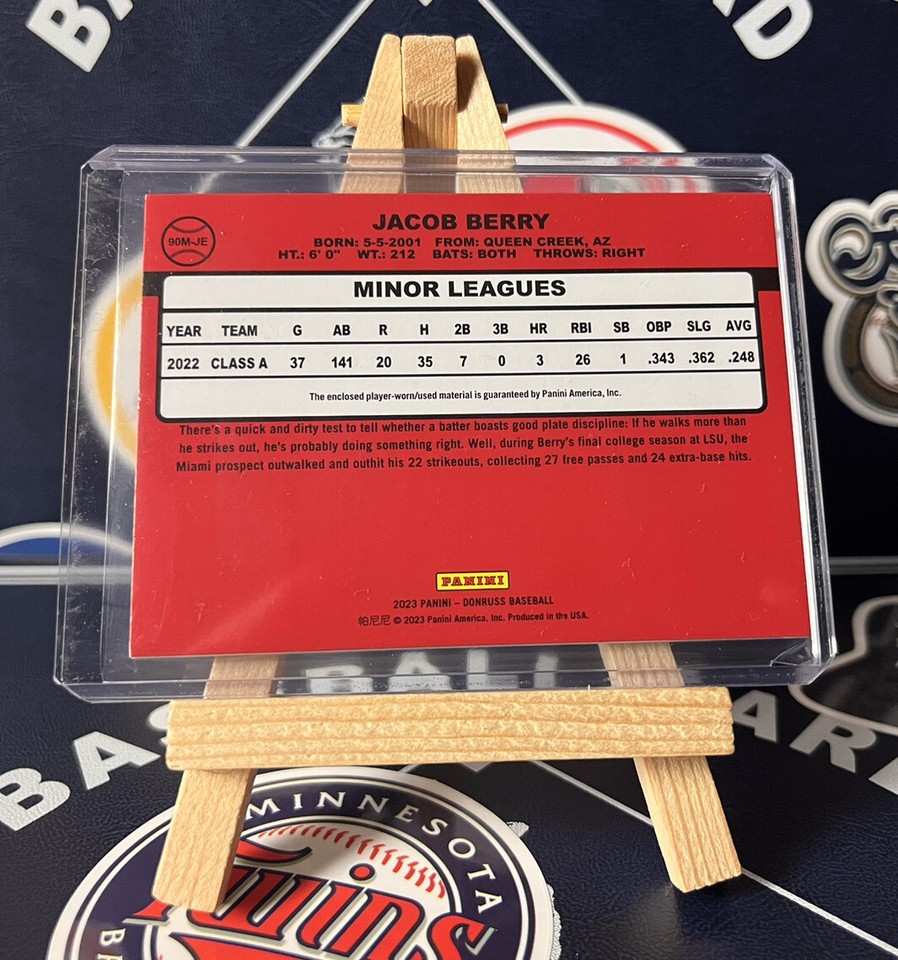 JACOB BERRY 2023 DONRUSS BASEBALL JERSEY 1990 RETRO #90M-JE | eBay
