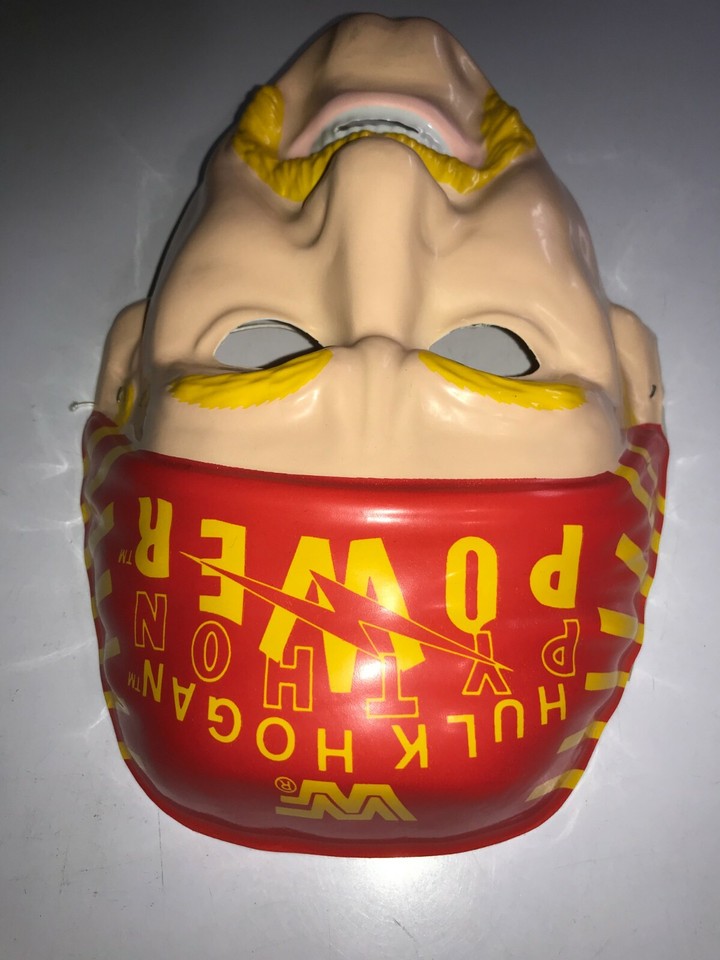 WWF Hulk Hogan 1991 Vintage Halloween Mask Python Power Hulkamania NEW ...