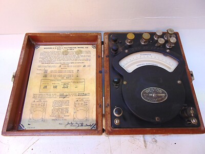 Weston Electrical Wattmeter Model 310 No. 6910 In Wooden Box S5402 | eBay