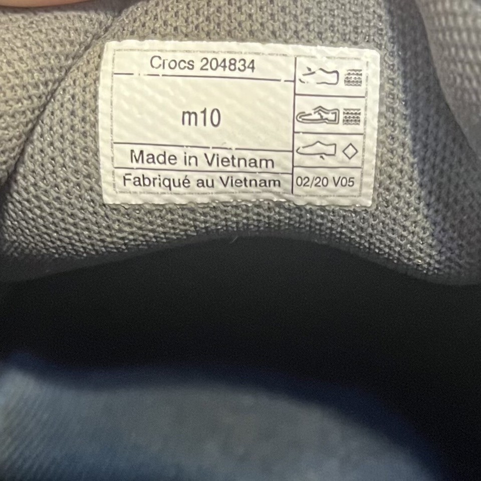 Crocs Santa Cruz Slip On Canvas Loafer Shoes Mens Size 10 Gray Comfort ...