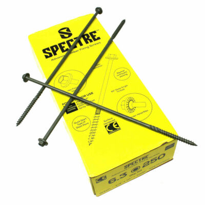 50 x SPECTRE 6.3 x 250mm RAILWAY SLEEPER TIMBER FIXING SCREWS HEX HEAD ...