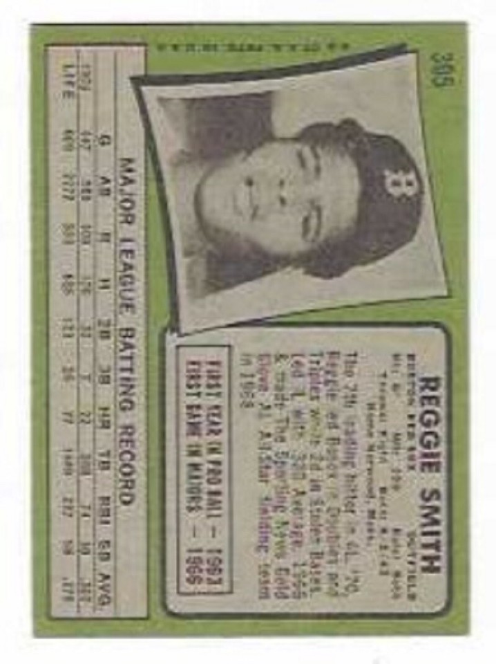 REGGIE SMITH 1971 Topps Baseball # 305 Boston Red Sox Ex Plus | eBay