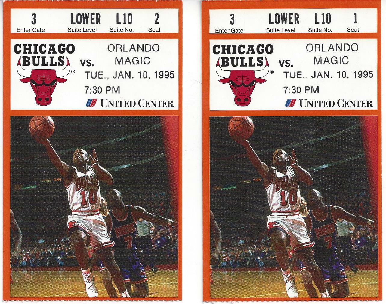 1995 Chicago Bulls vs Orlando Magic Ticket Stub Pair | eBay