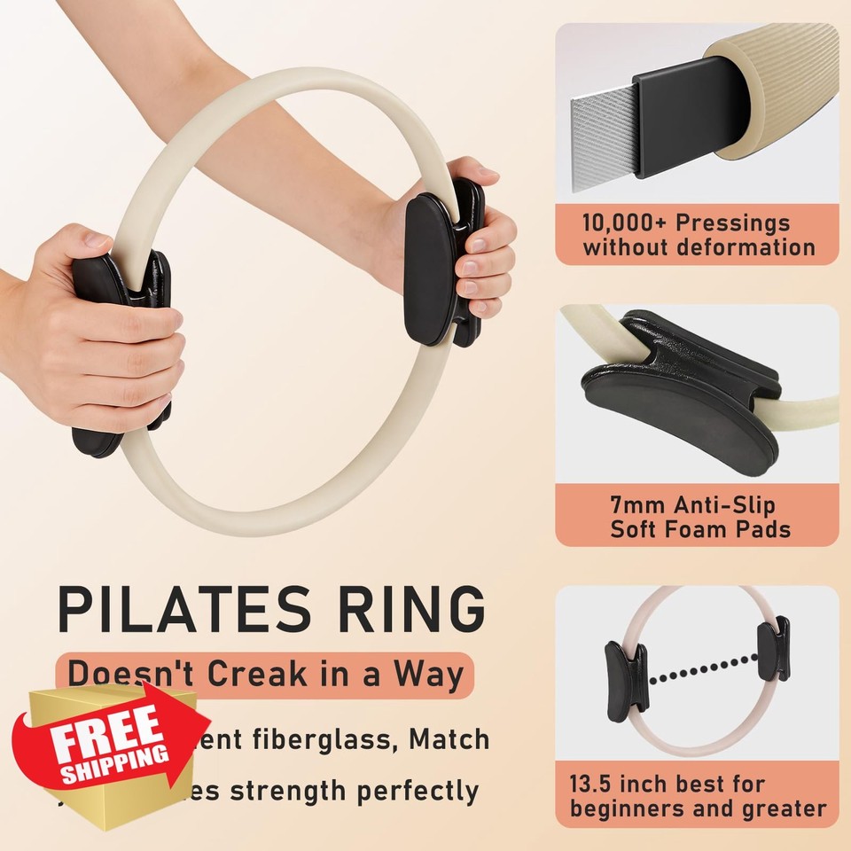 Pilates Ring Kit Ankle Weights Resistance Bands Ball Home Workout | eBay