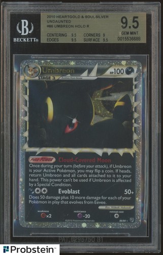 2010 Pokemon HeartGold & SoulSilver Undaunted Umbreon #86 Holo BGS 9.5 ...