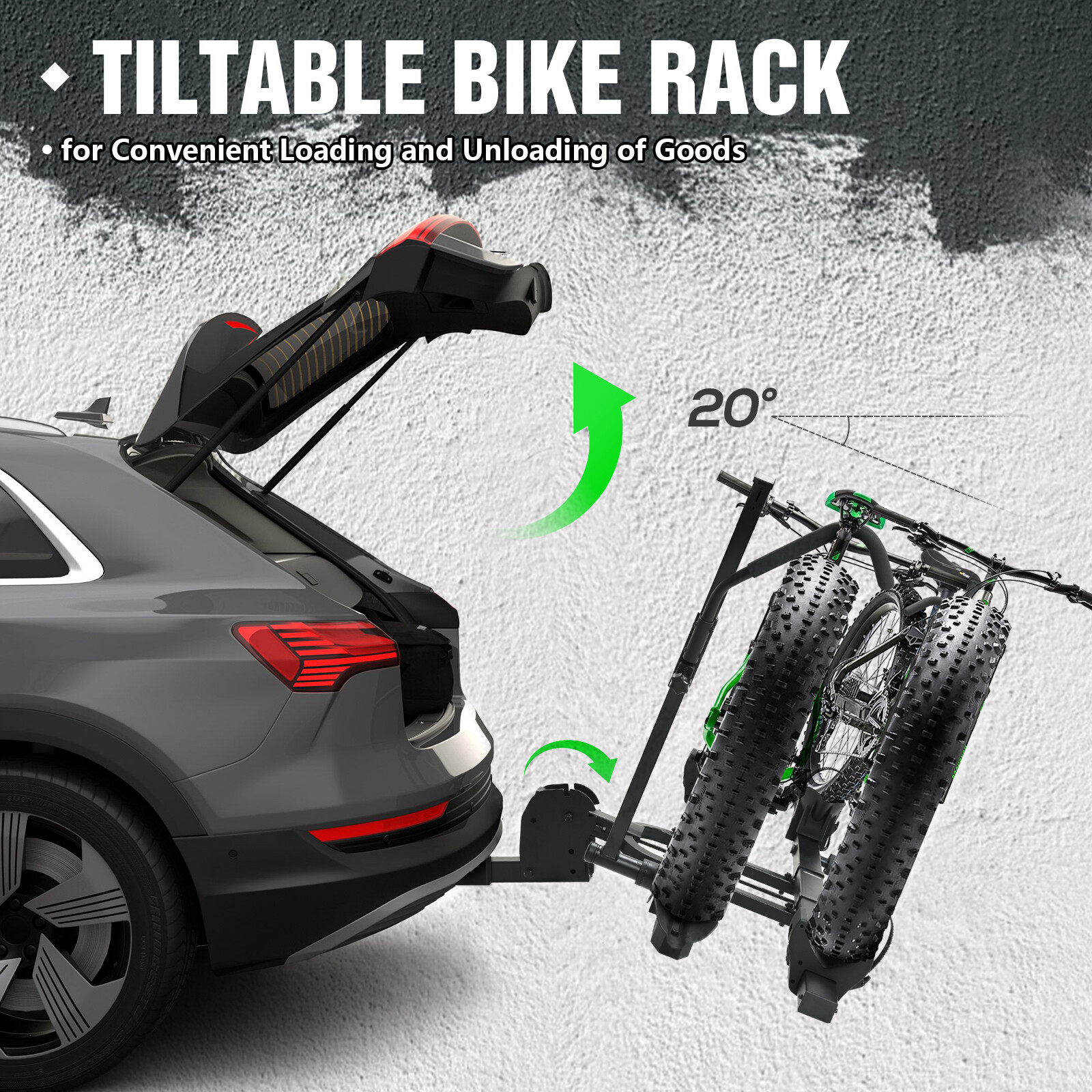 2 Bike Platform Rear Car Carrier Rack Hitch Mount 2" Receiver 160LBS ...