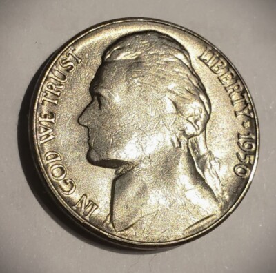 1950-P Jefferson Nickel UNC *ERROR* Grease Filled Die Face from ...