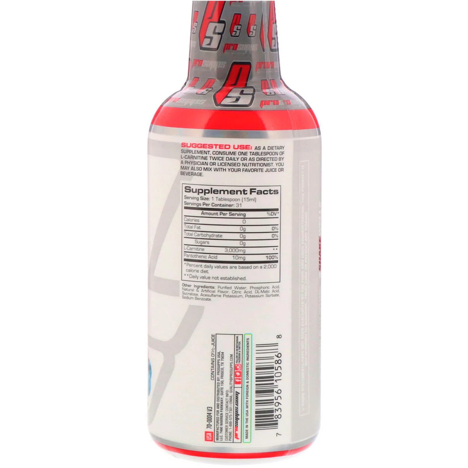 ProSupps, L-Carnitine 3000, Blue Razz, 16 fl oz (473 ml) | eBay