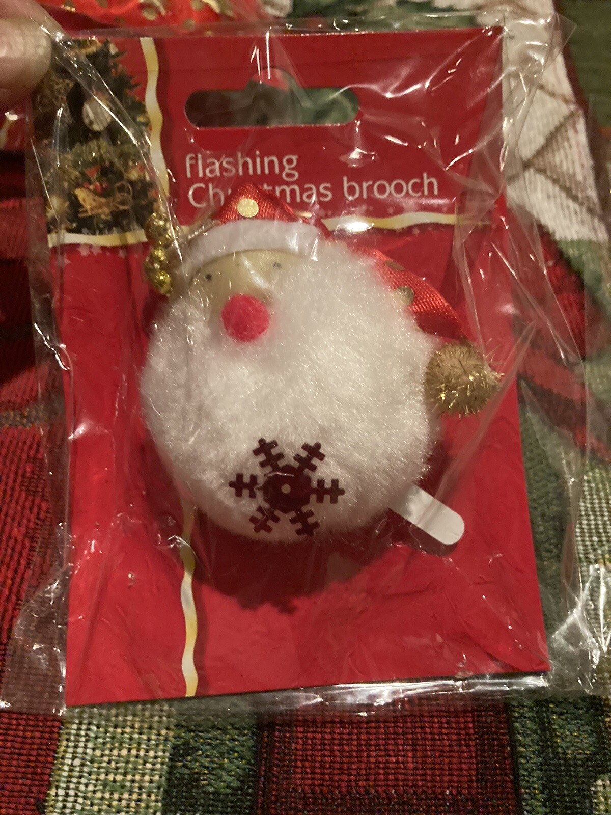 RETRO VINTAGE CHRISTMAS Light Up SANTA XMAS NEW BROOCH PIN ON ORIGINAL ...