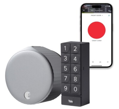 August Home Silver Wi-Fi Smart Lock and Smart Keypad Keyless Door Lock ...
