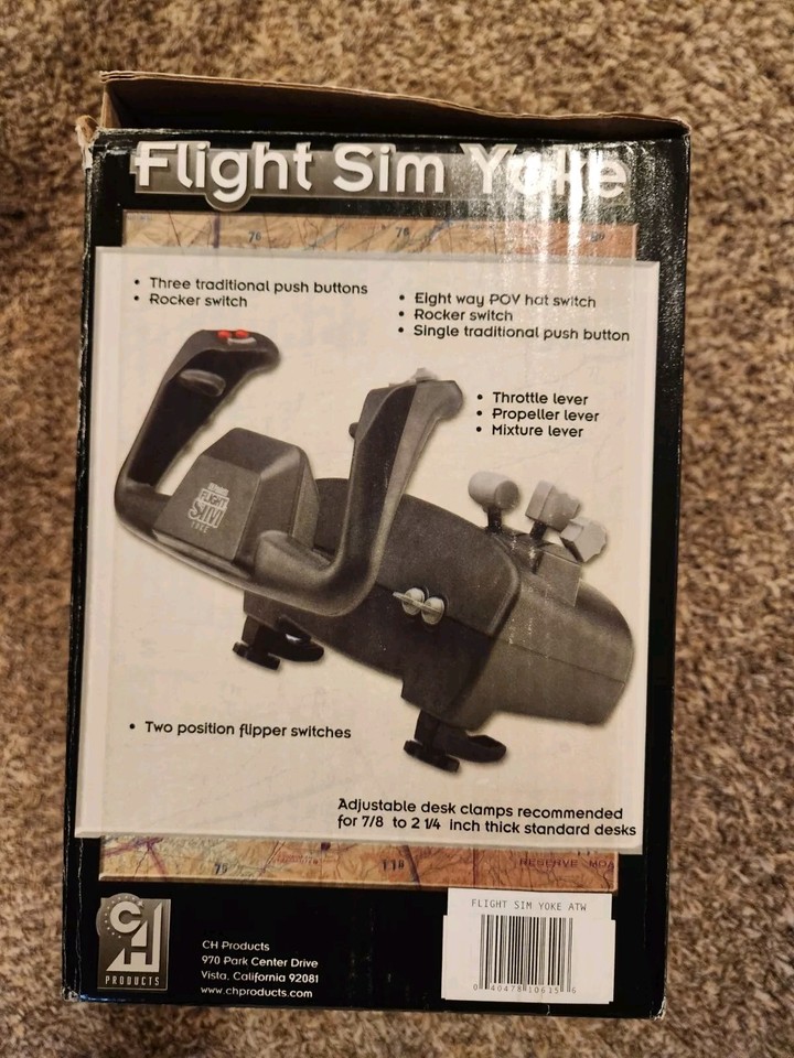 CH Products USB Flight Sim Yoke FSY211U Pro Simulator Controller PC | eBay