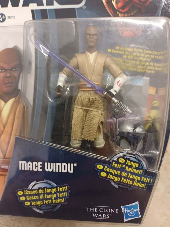 Star Wars Figure TCW Clone Wars 38413 Mace Windu With Jango Fett Helmet ...