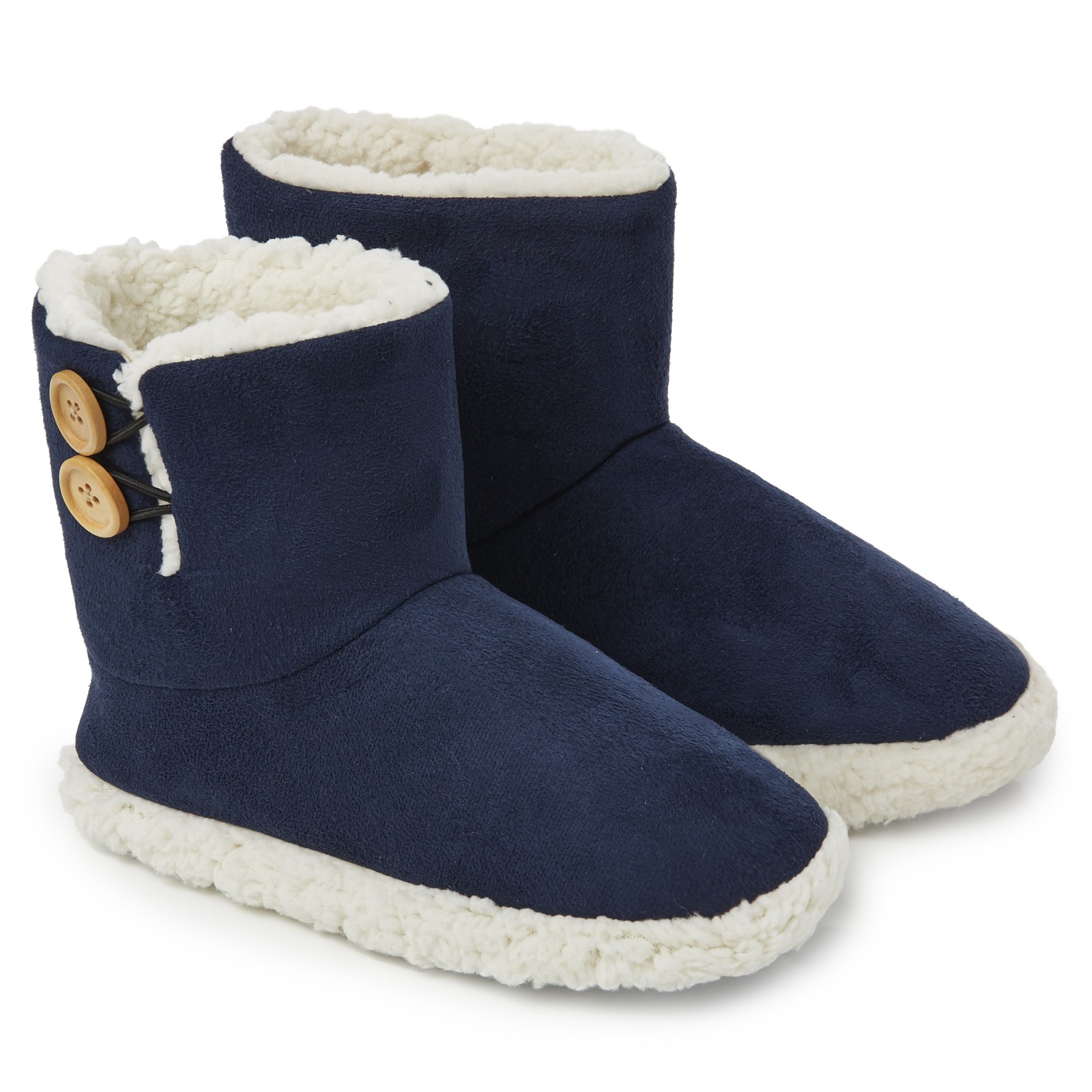 Dunlop Mens Botton Bootie Slippers Slip On Warm Lining Comfortable ...