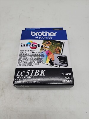 Brother LC51BK Black Ink Cartridge Genuine Innobella Expired 07/2022 (C ...