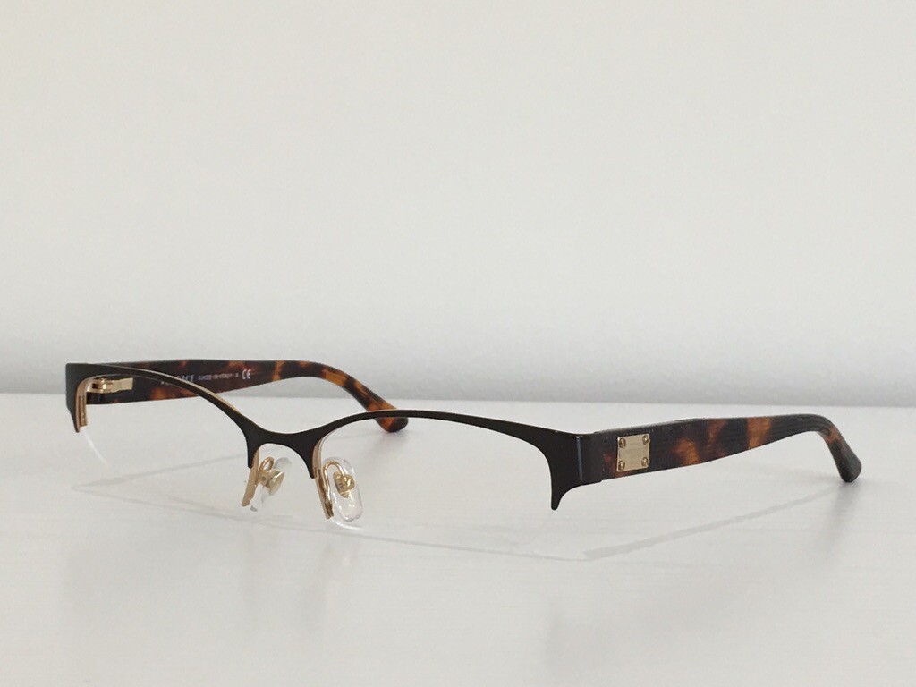 37 Versace MOD 1222 1344 Half Rimless Havana Brown Eyeglasses Frame 53 ...