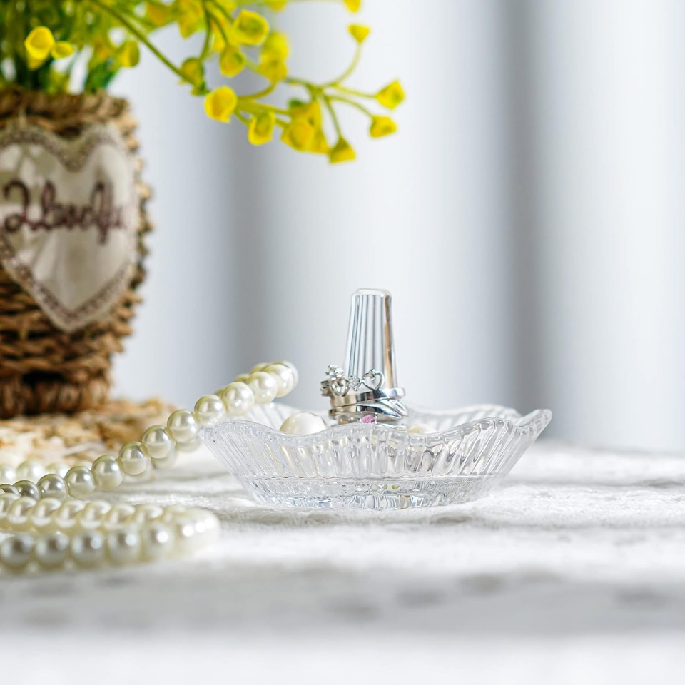 Crystal Ring Holder Dish Jewelry Ring Rack Display Holder for Wedding ...
