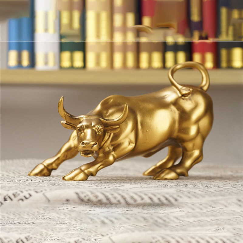 Miami Bitcoin Bull Statue Wall Street Bull Figure Model OX Home Desk ...