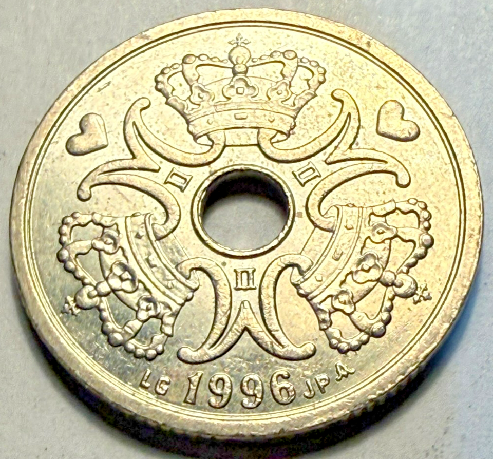 1996 Denmark Danmark Danish 2 Kroner Royal Monogram Coin | eBay