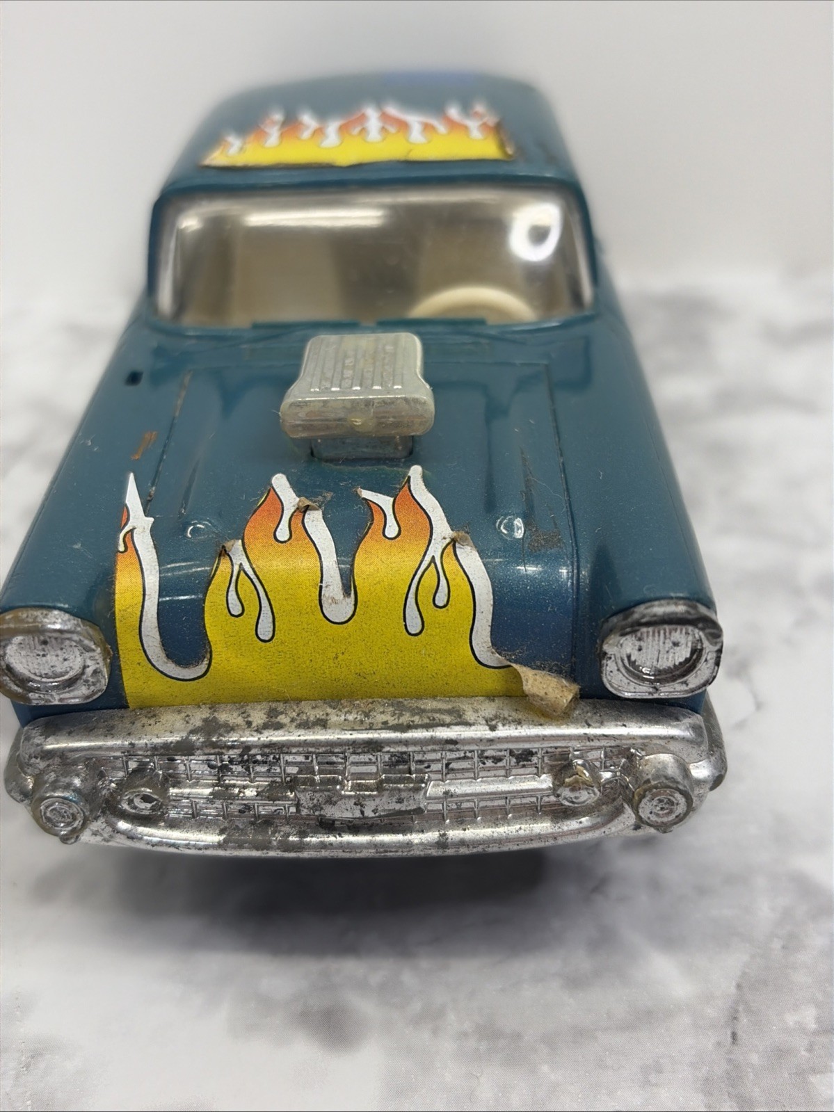 Vintage YCT Pull String Car 1957 Chevy Hot Rod Racer Toy Car. | eBay