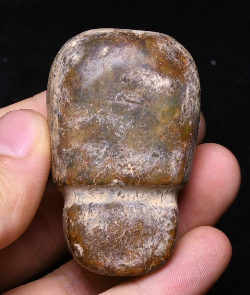 China Hongshan Culture OId Jade Person Human Skull Skeleton Head Amulet ...