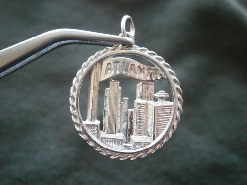 Atlanta GA Skyline Cut Out Vintage Sterling Silver Bracelet Charm ...